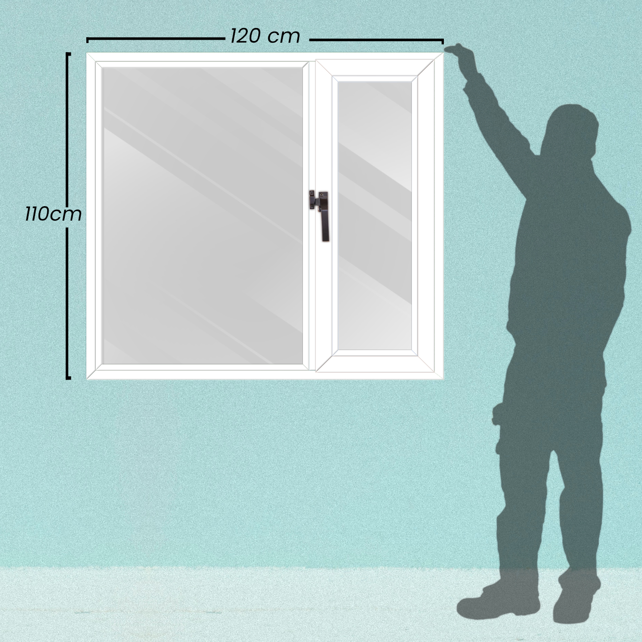 Ventana Sureña(Batiente c/vidrio fijo) en PVC 150cm x 110cm DVH (Doble ...