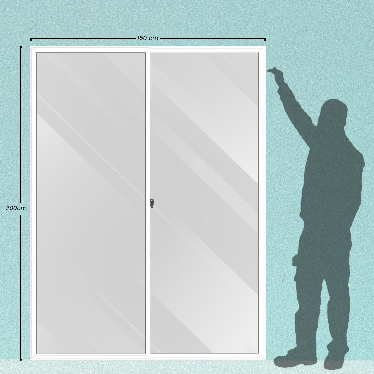 Ventana Corrediza en PVC 150cm x 60cm DVH (Doble Vidrio Hermético ...